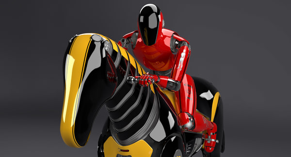horse gallop robot rigged 3d model
