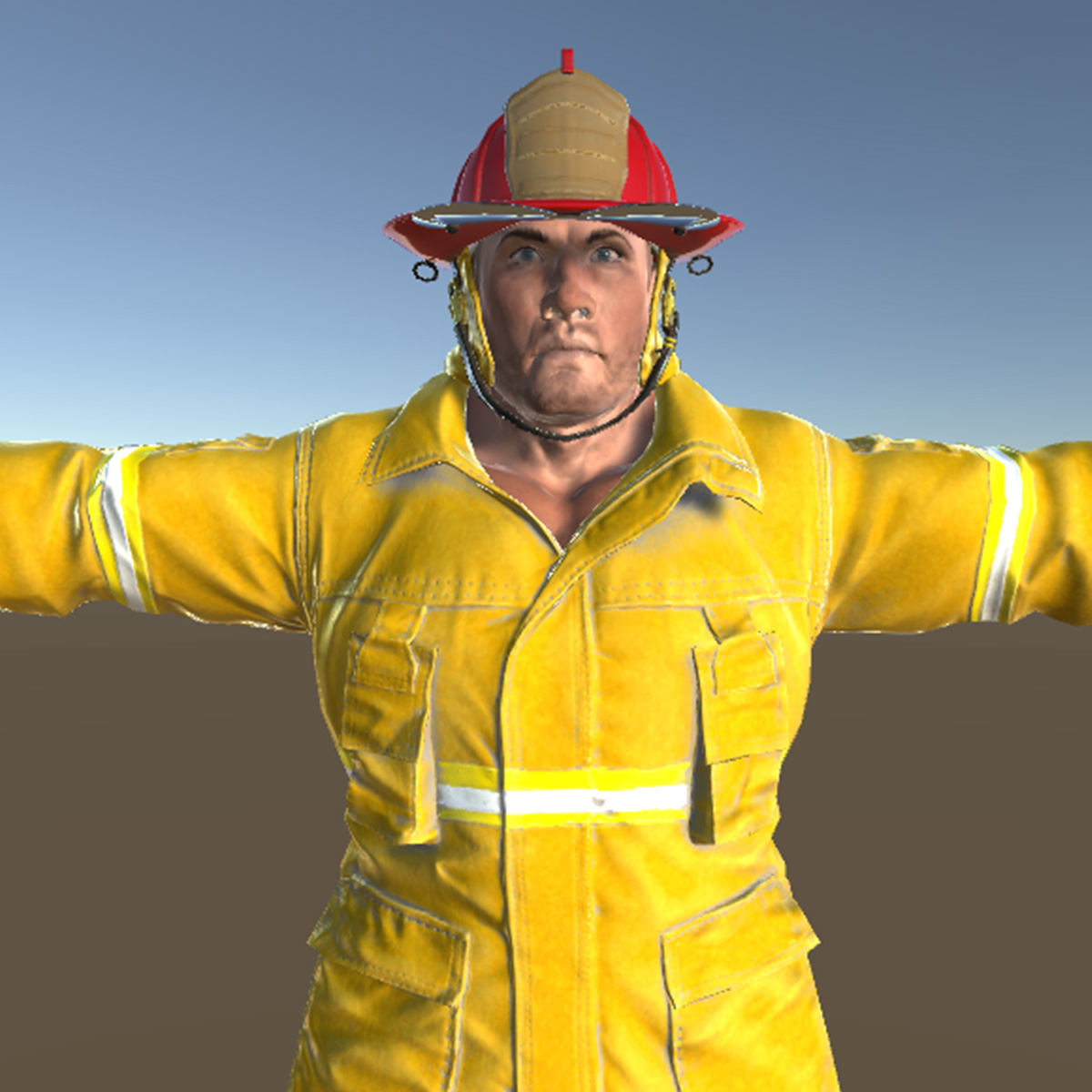 3d model man fireman