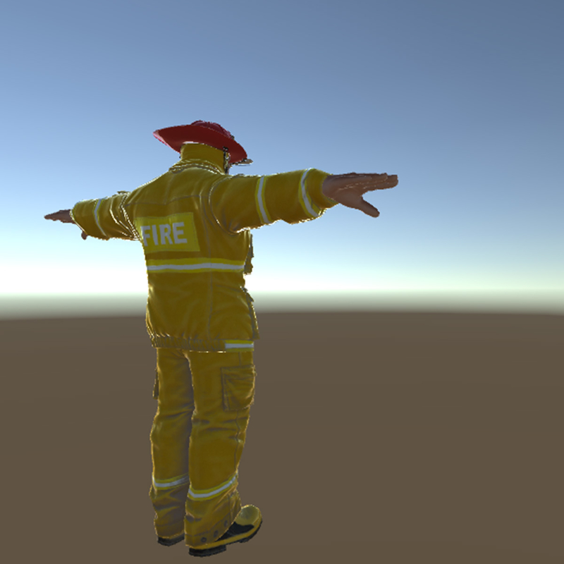 3d model man fireman
