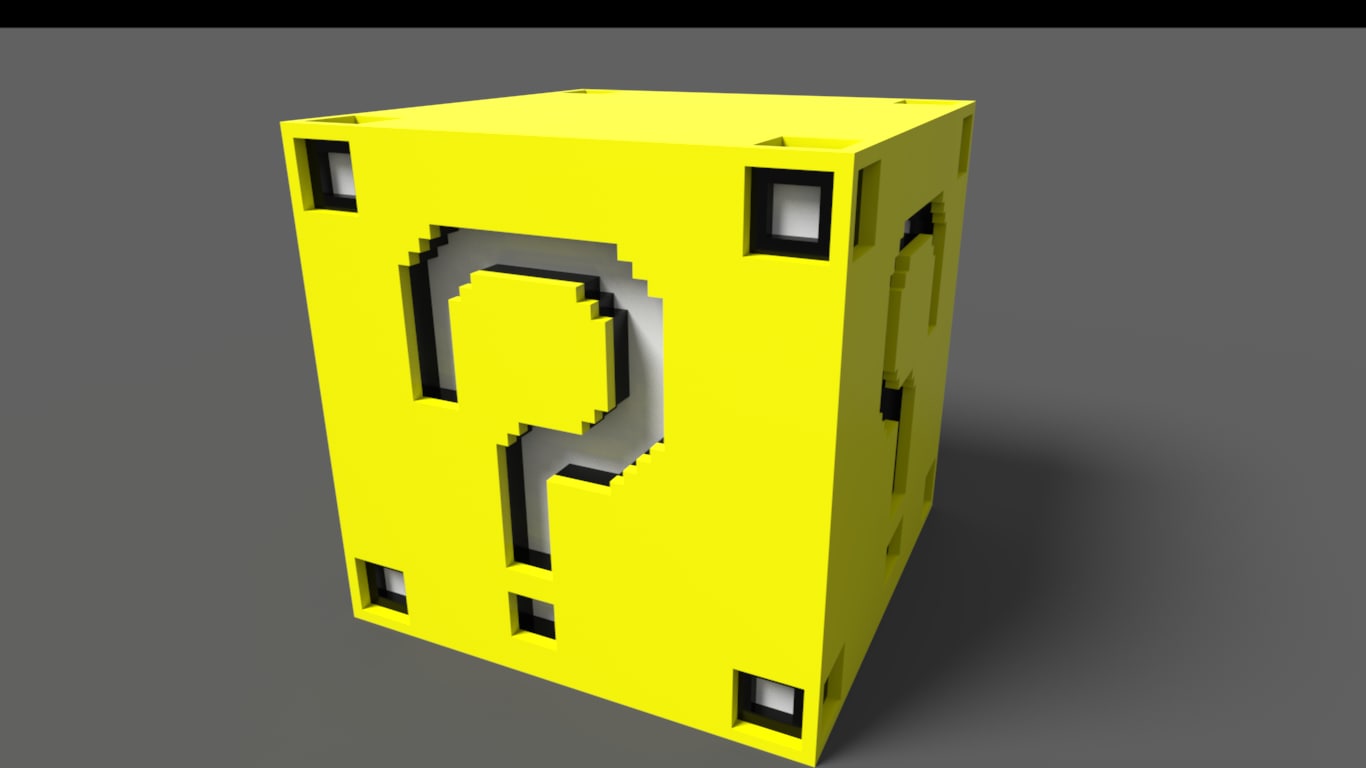 3d model of mario voxel box