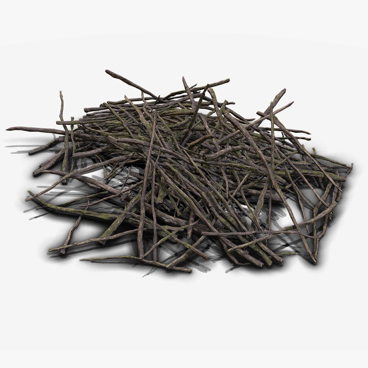 3d pile branches pbr model