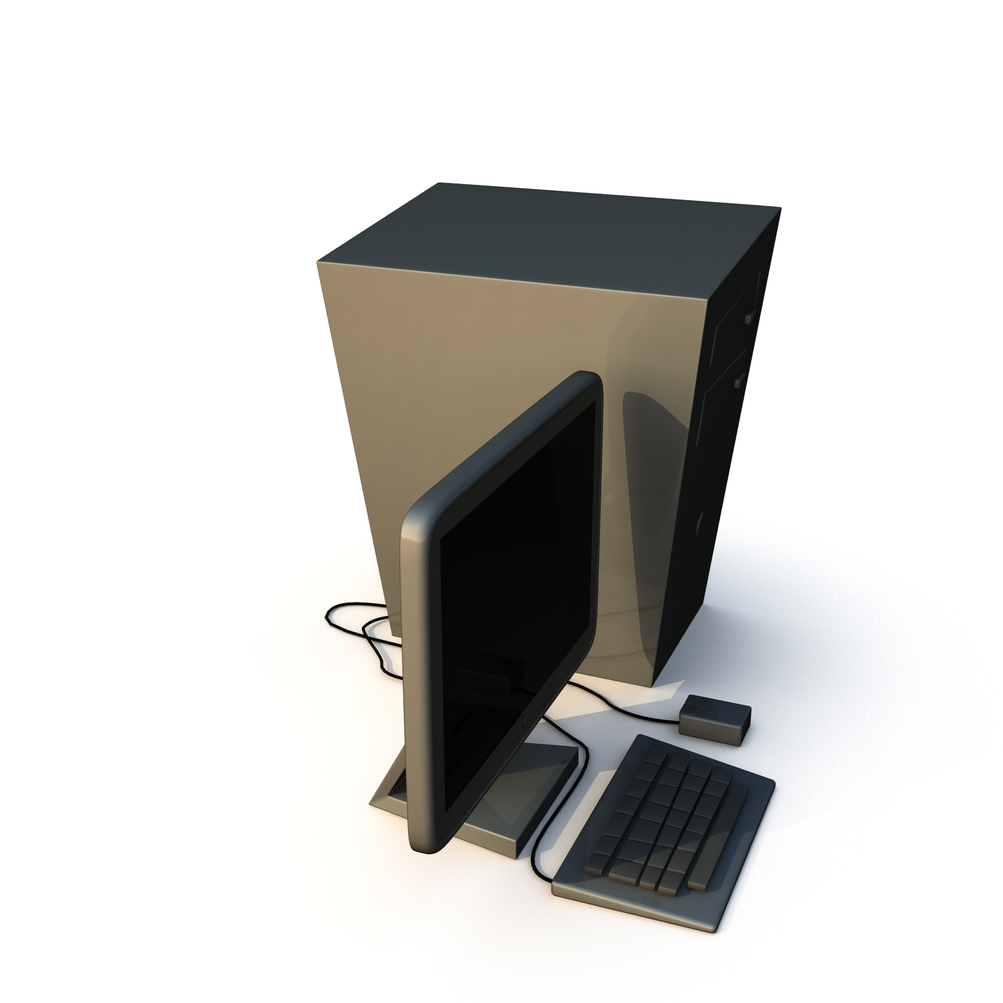 3d model stylized cartoon desktop pc