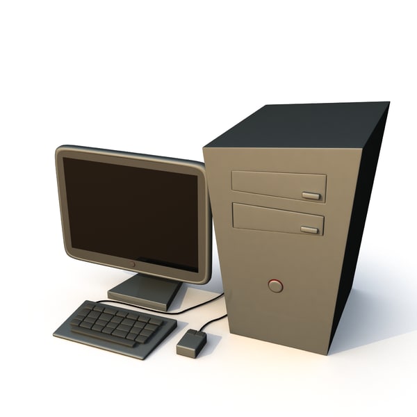 3d model stylized cartoon desktop pc