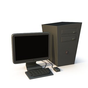3d model stylized retro pc