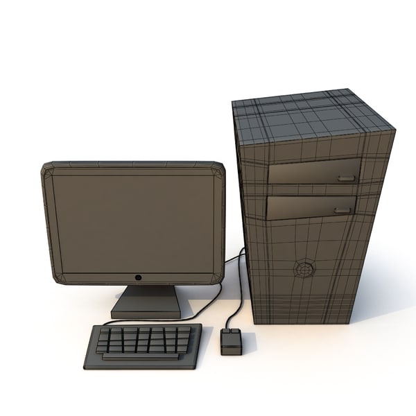 3d model stylized cartoon desktop pc