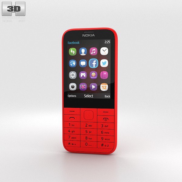 3D модель Nokia 225 Red - TurboSquid 1130387