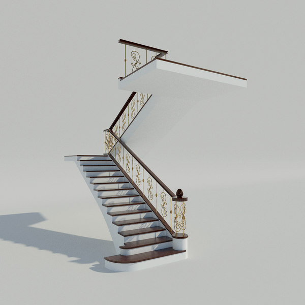 3D модель бетонная лестница 5 - TurboSquid 1127994
