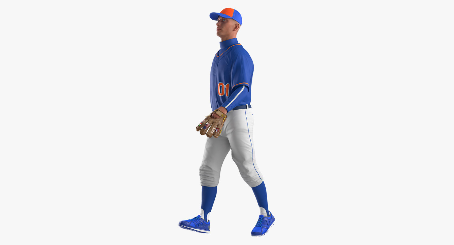 3d model baseball player rigged generic