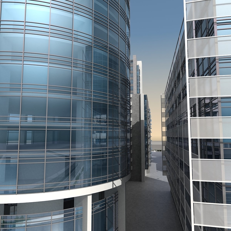 3d modern city buildings model