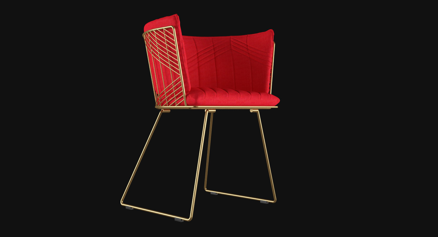 2 color captain chair 3d model