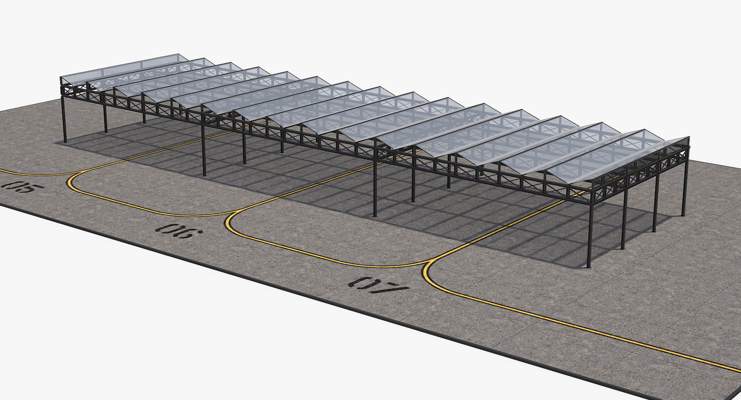 3d aircraft hangars 1 model