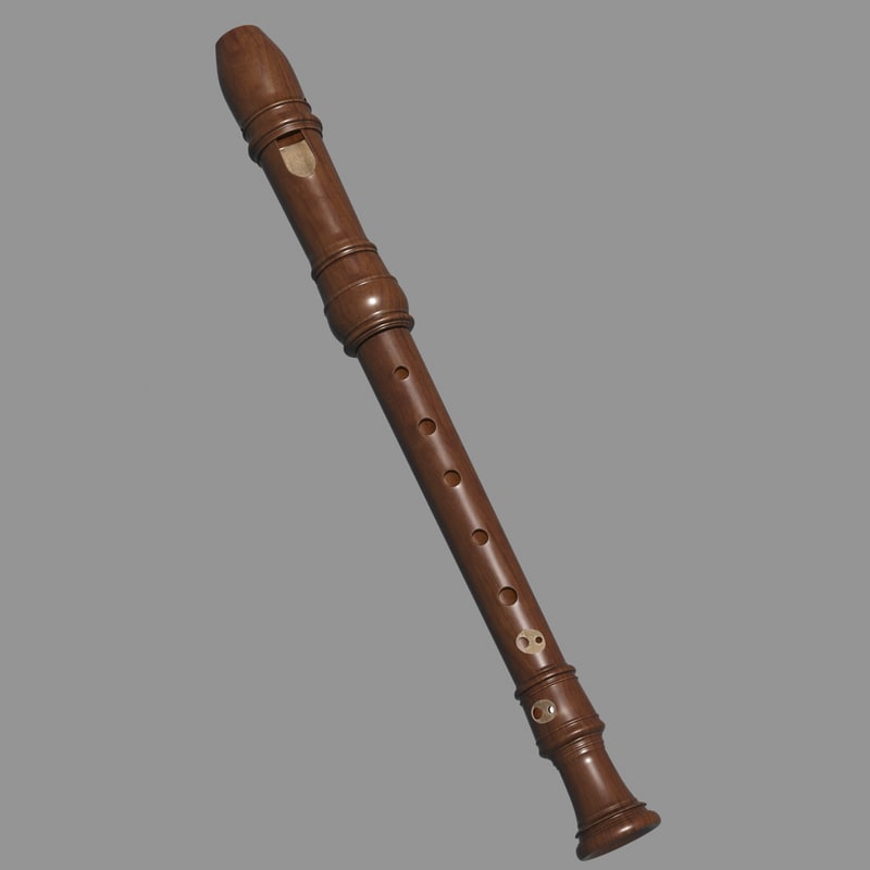 recorder musical 3d model