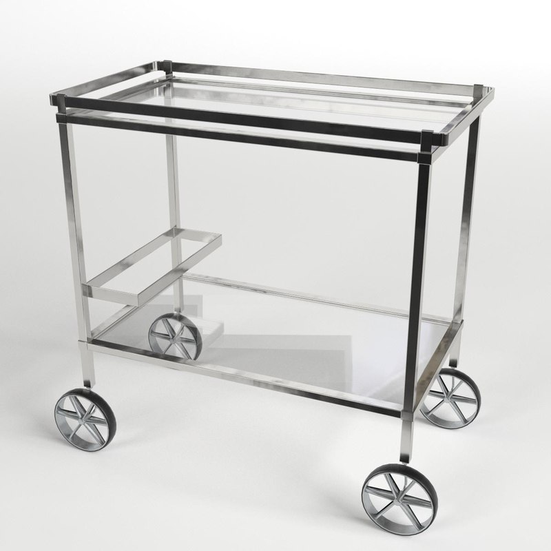 3d food trolley beverage cart