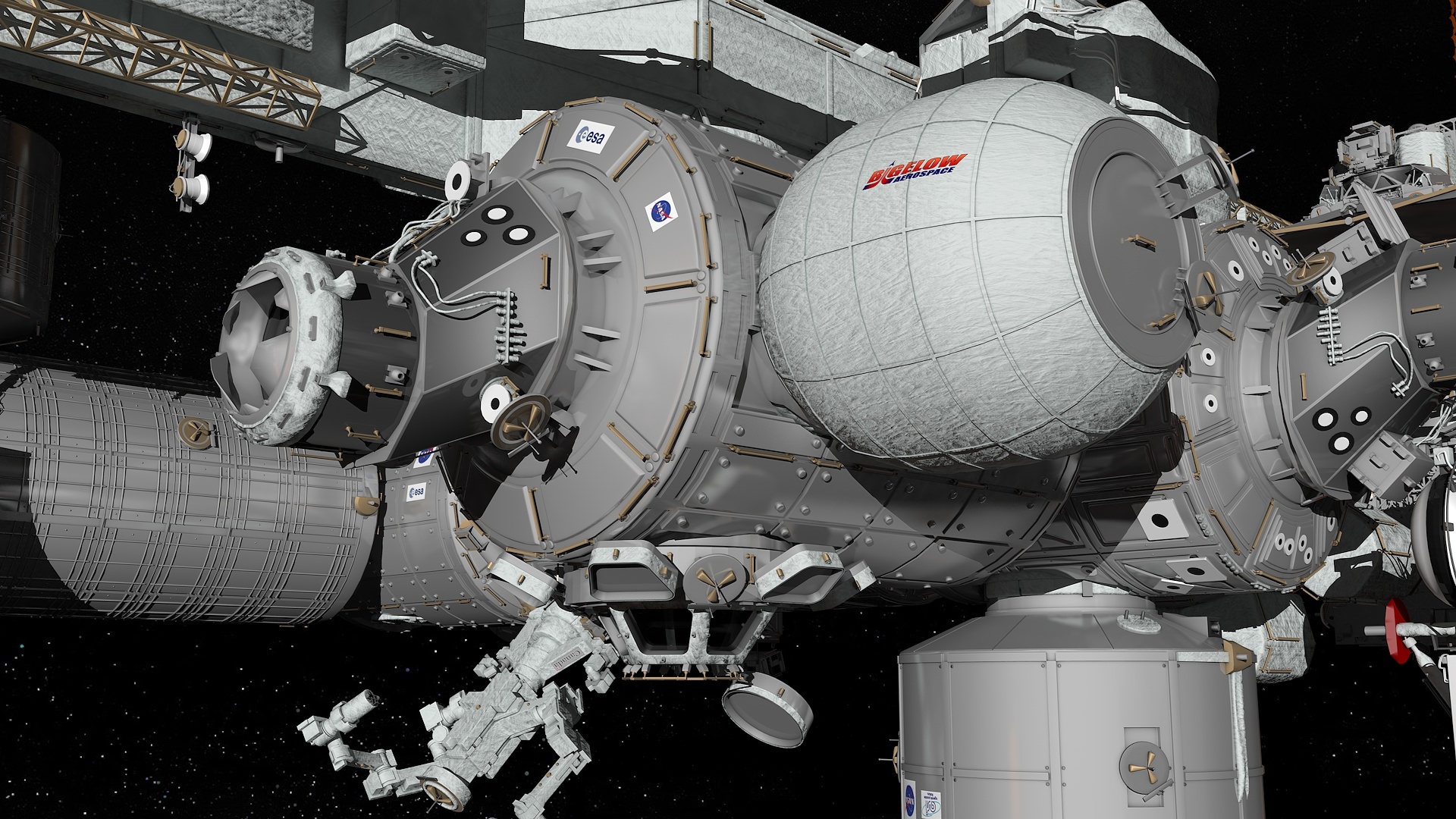 iss module bigelow 3d c4d