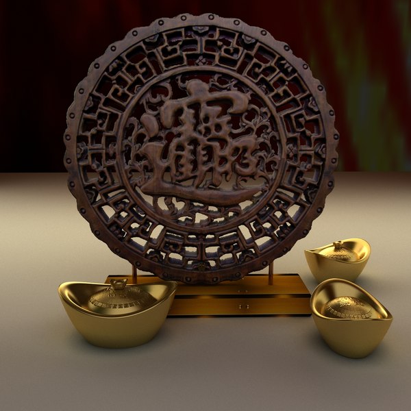 chinese gold ingot 3d model