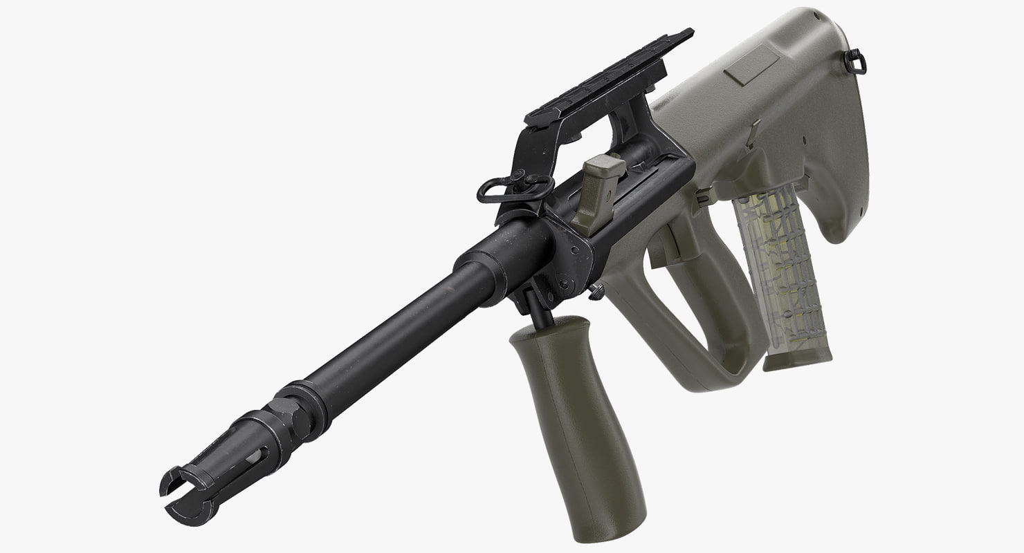 bullpup assault rifle steyr aug 3d max