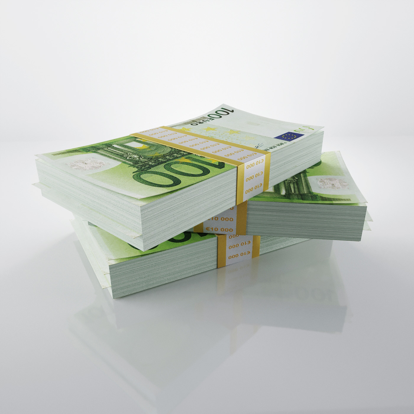 3d model 100 euros packs