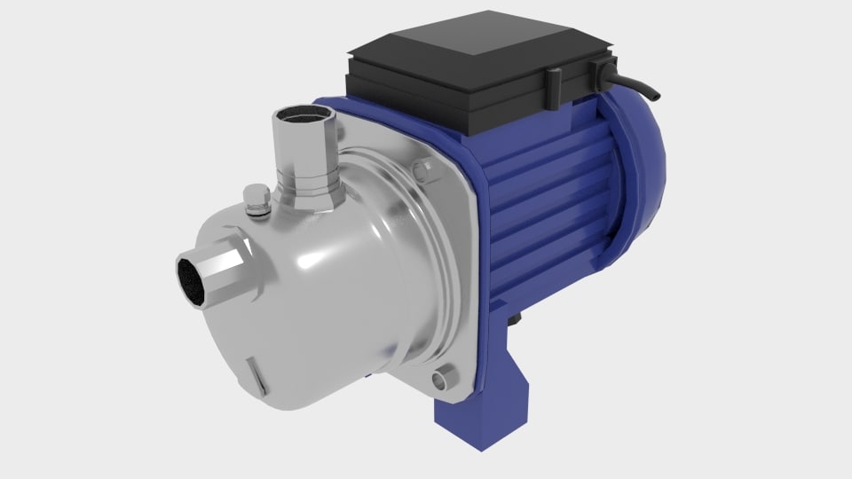 industrial self priming water pump 3d model