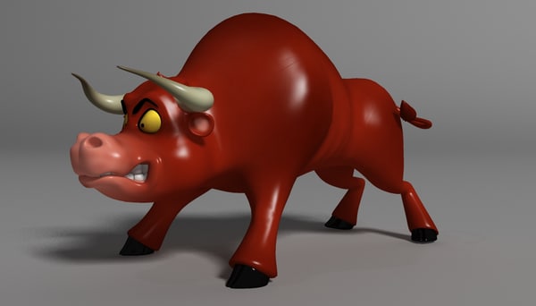 cartoon bull rigged 3d model