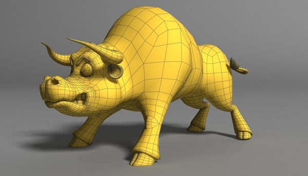 cartoon bull rigged 3d model