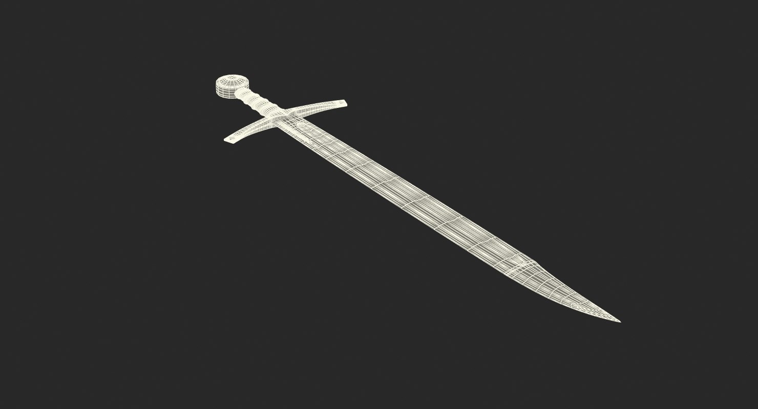 3d model european falchion sword