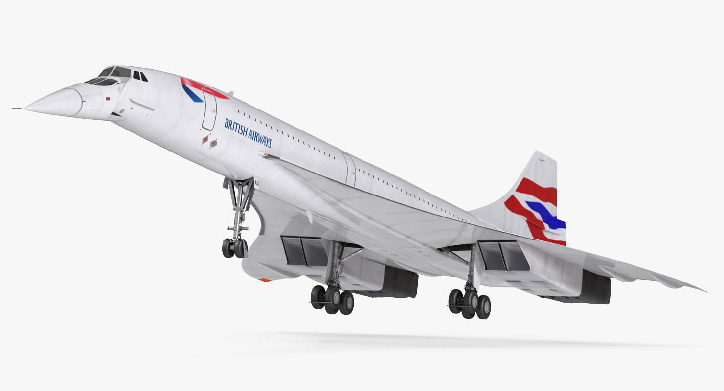 3d model concorde supersonic passenger jet