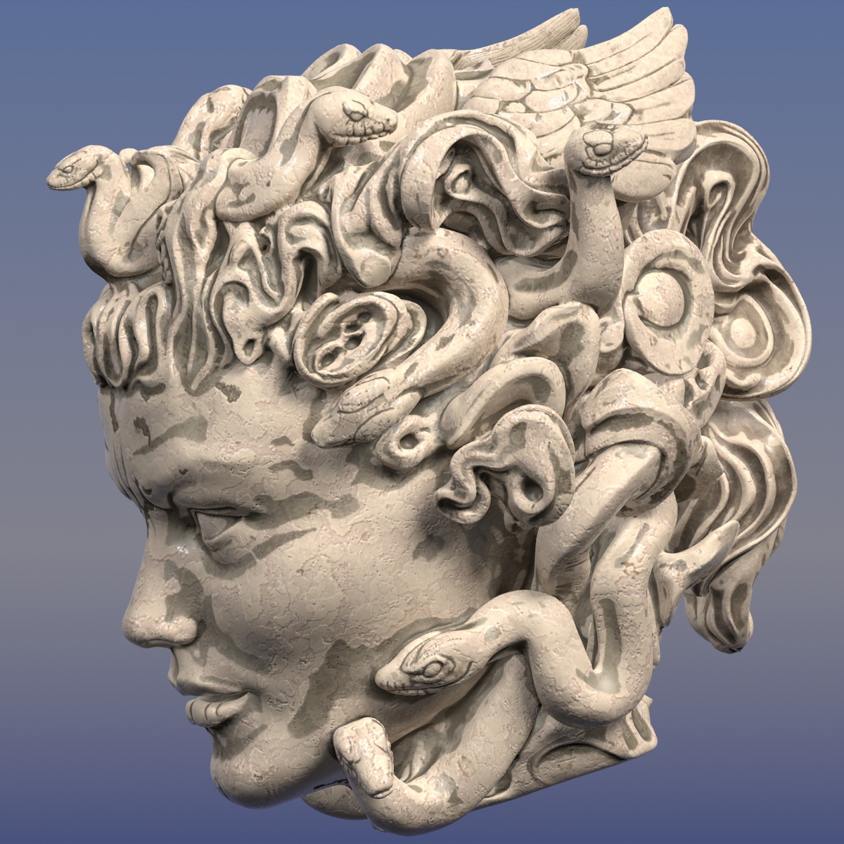 3d medusa head sculpture