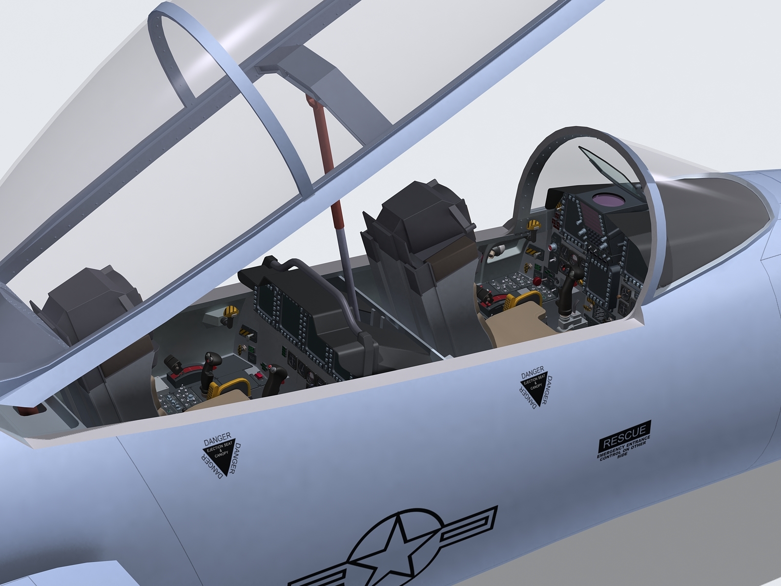 3d model f-15e cockpit