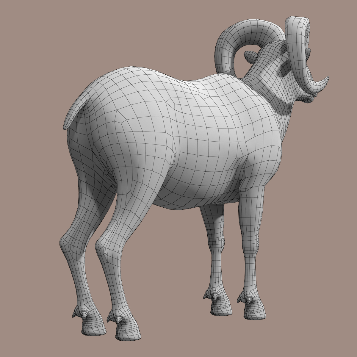 3d model bighorn sheep rigged horns