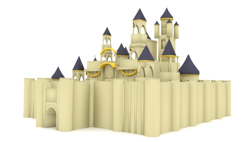 3d blender medieval castle model