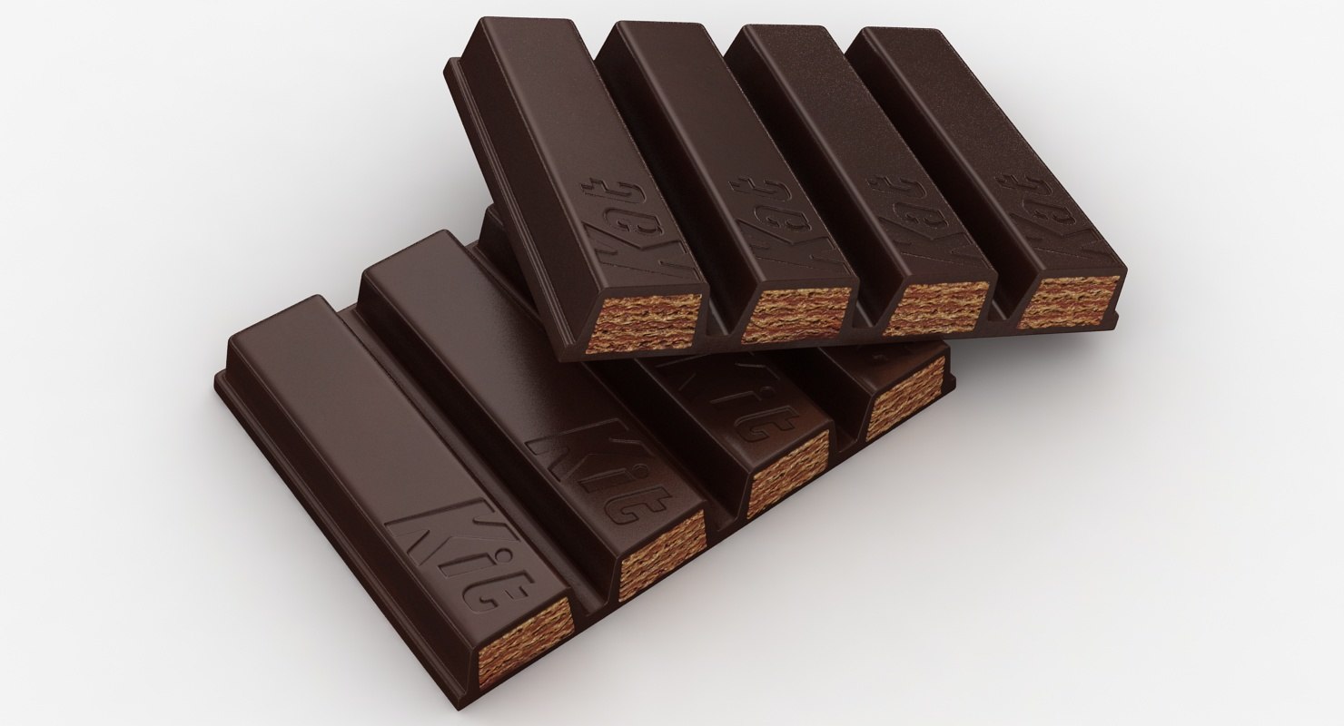 3d realistic broken kit kat model
