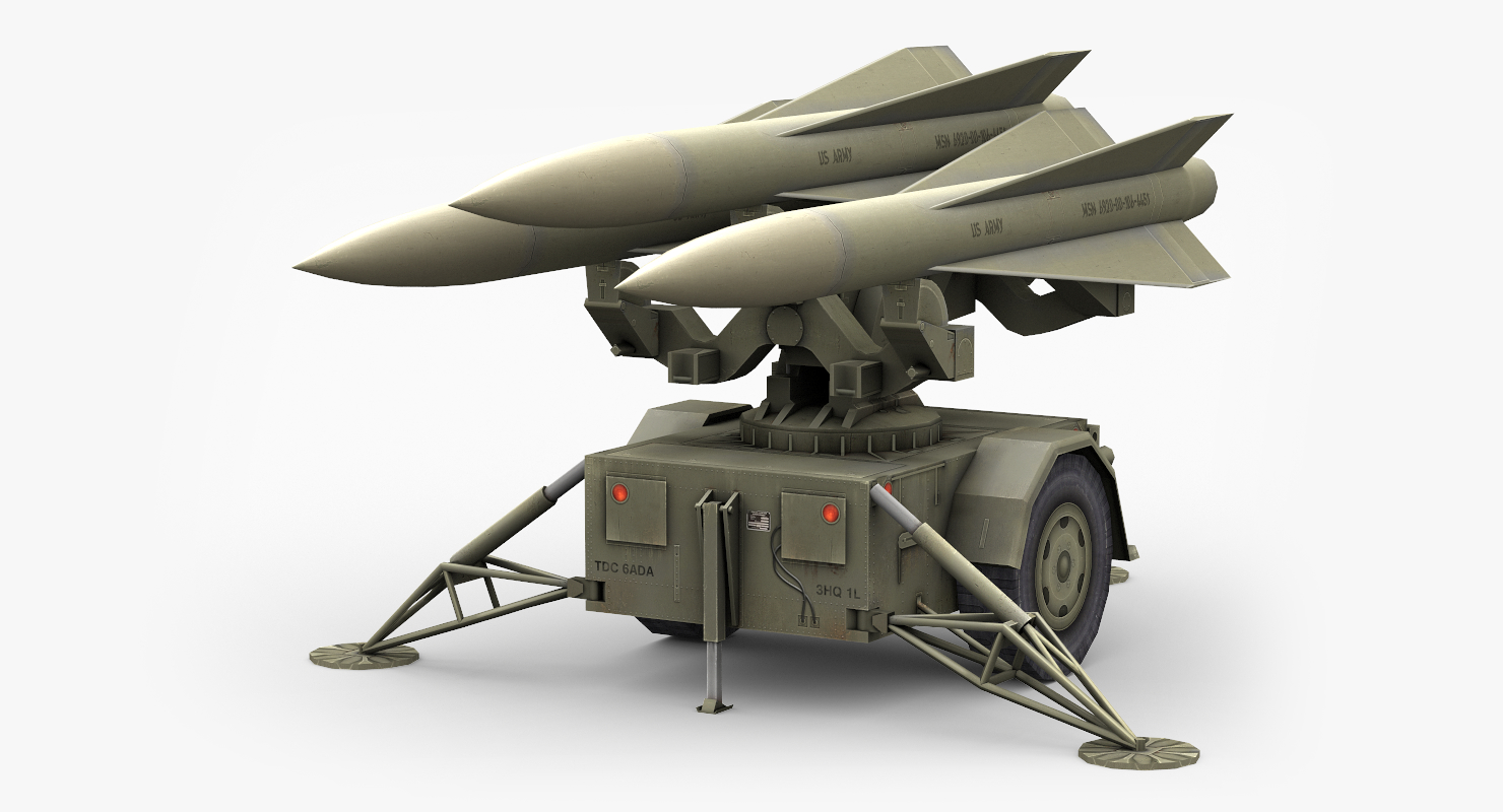low-poly hawk missile launcher max