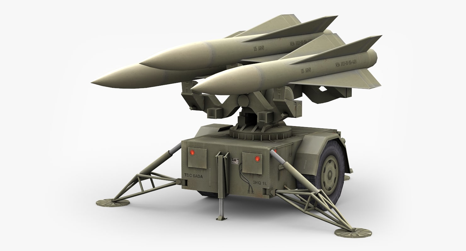 low-poly hawk missile launcher max