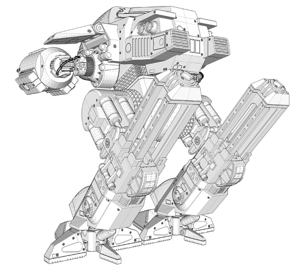 ocp ed-209 3d obj