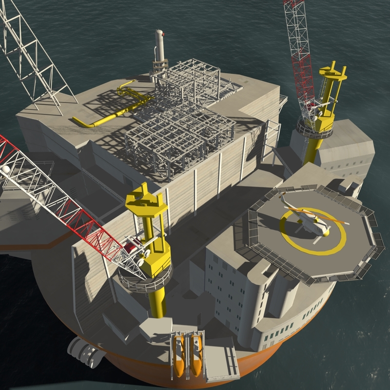 goliat fpso cylindrical 3d model