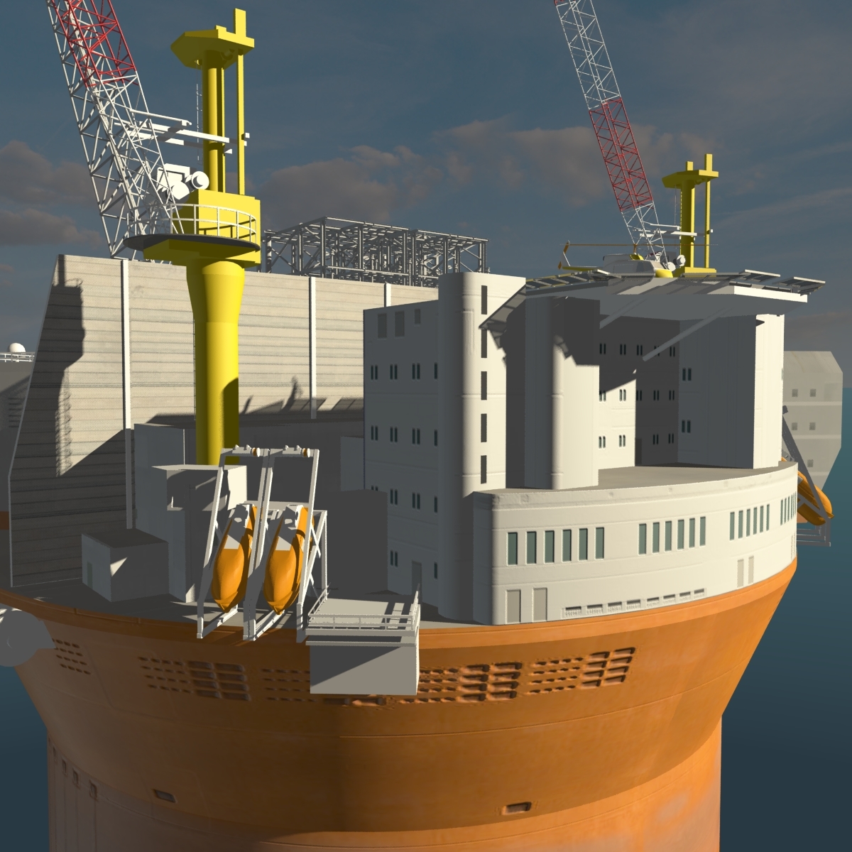 goliat fpso cylindrical 3d model