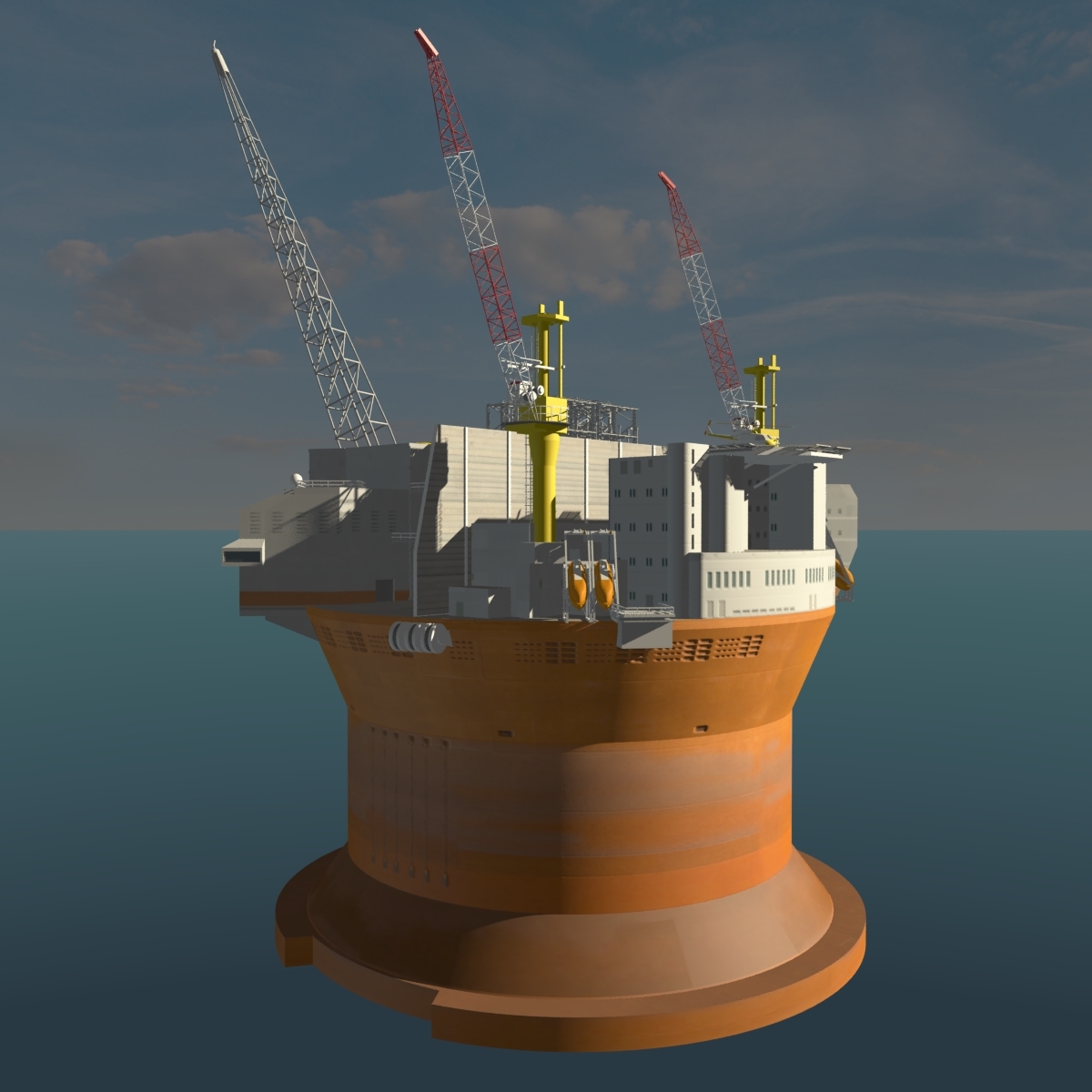FPSO cilíndrico Goliat Modelo 3D - TurboSquid 1133307