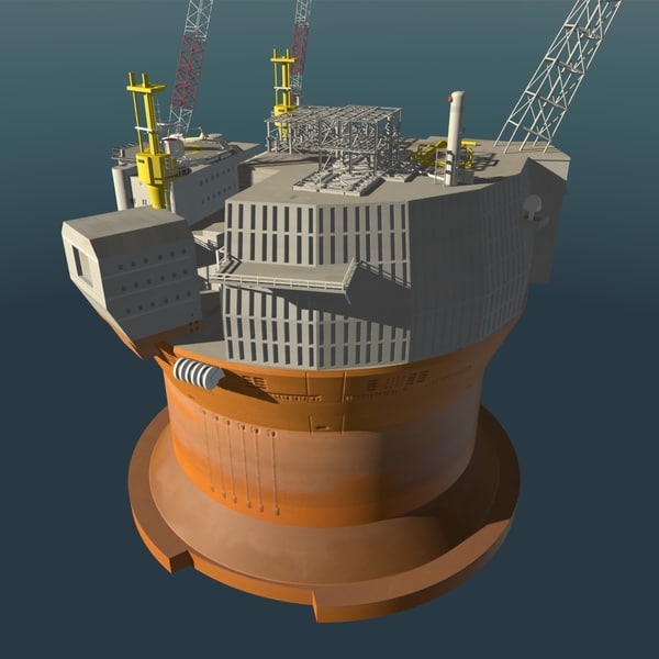 goliat fpso cylindrical 3d model