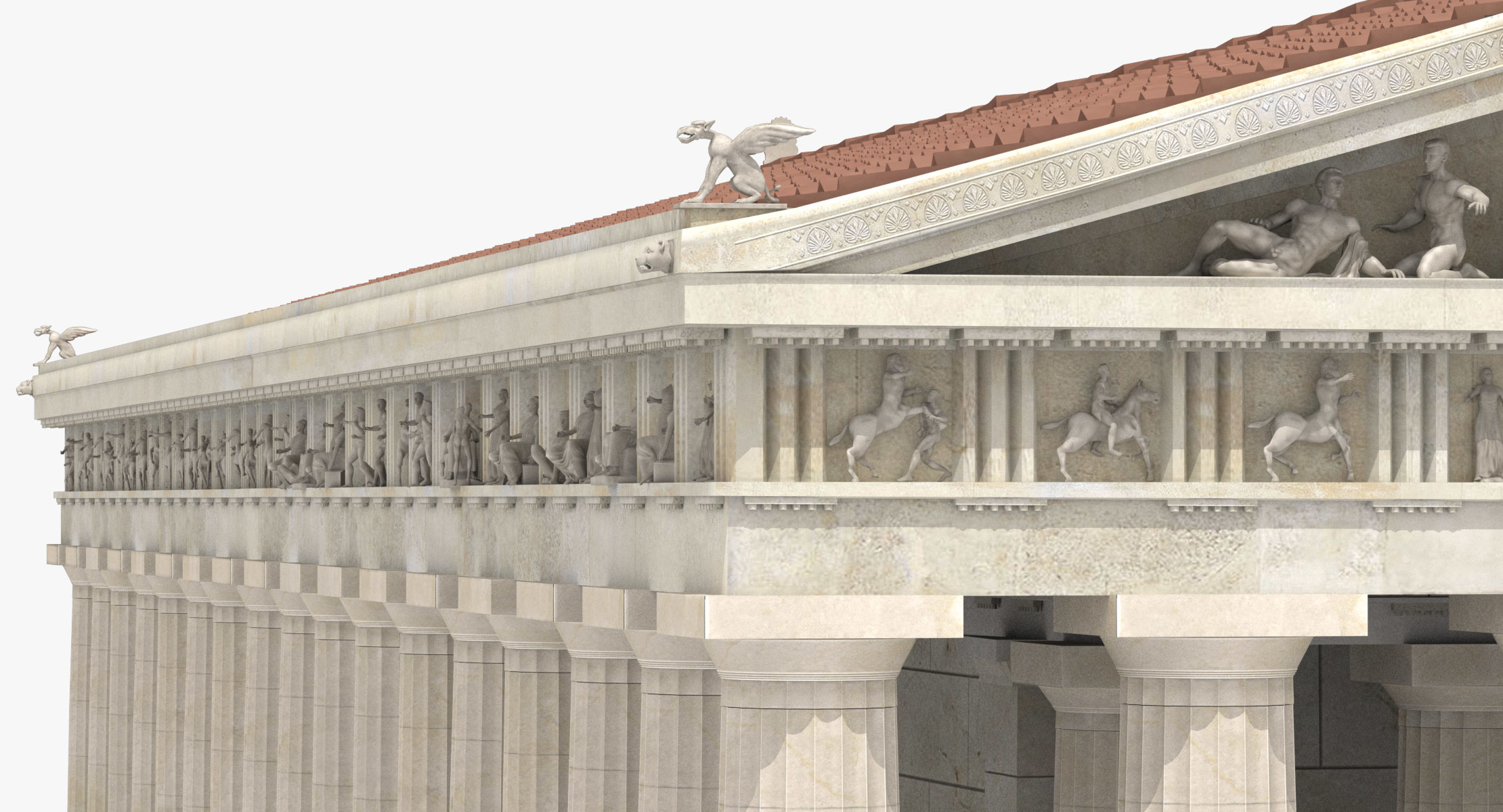 3d parthenon temple landmark model