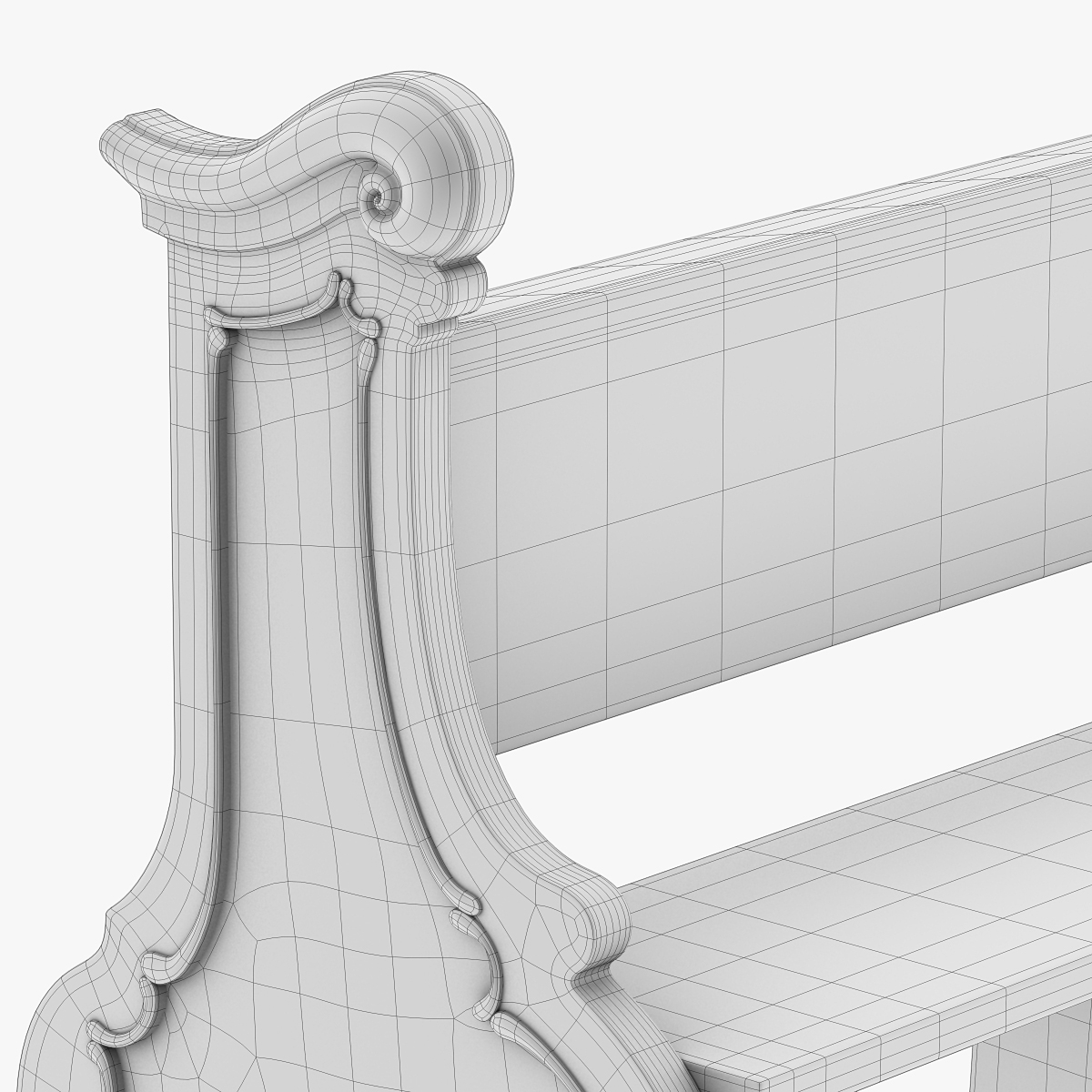 3d model church pew