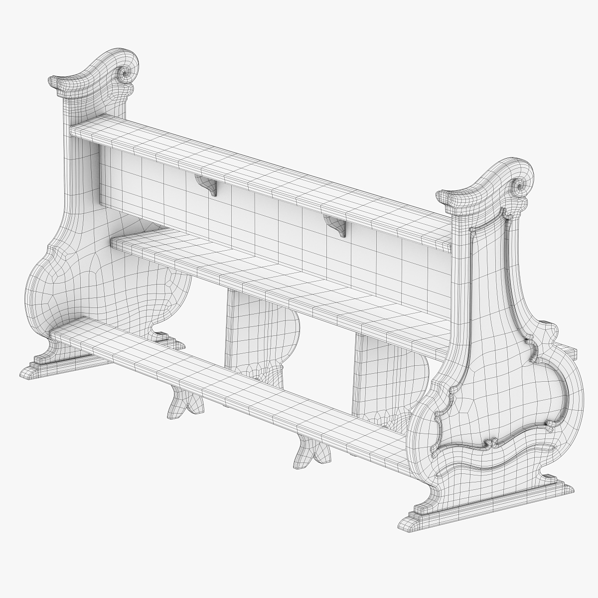 3d model church pew