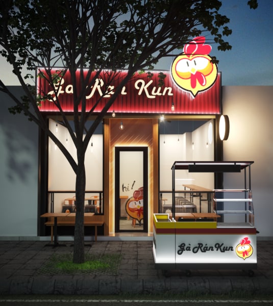 fried chicken shop 3d model