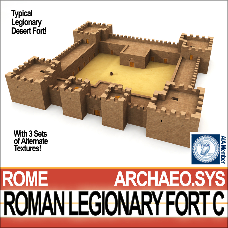 3d model roman legionary fort c