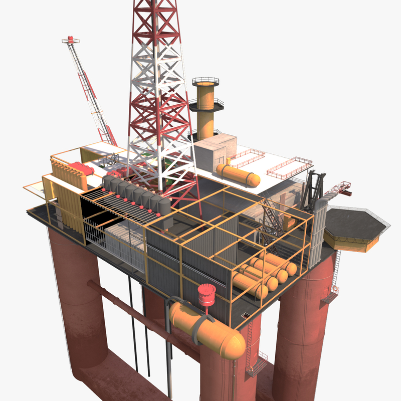 oil rig station 3d model