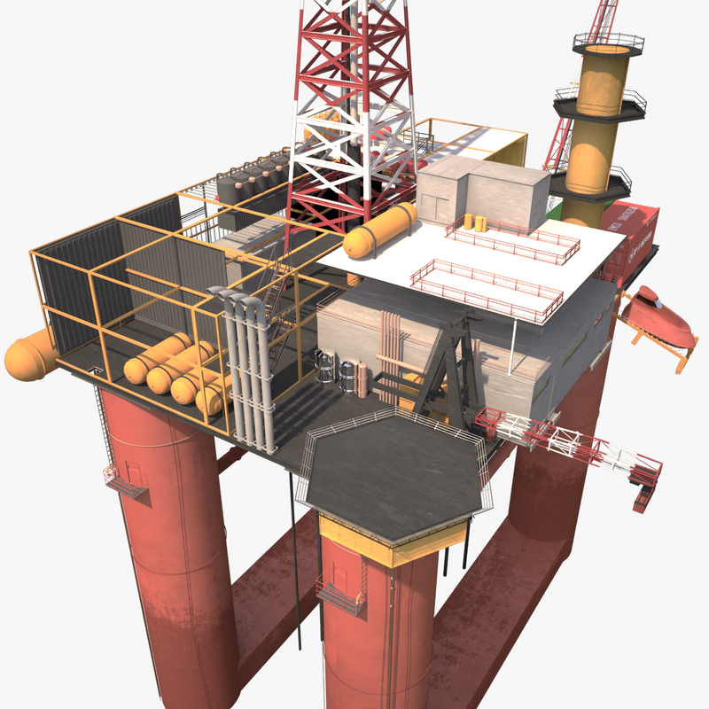oil rig station 3d model