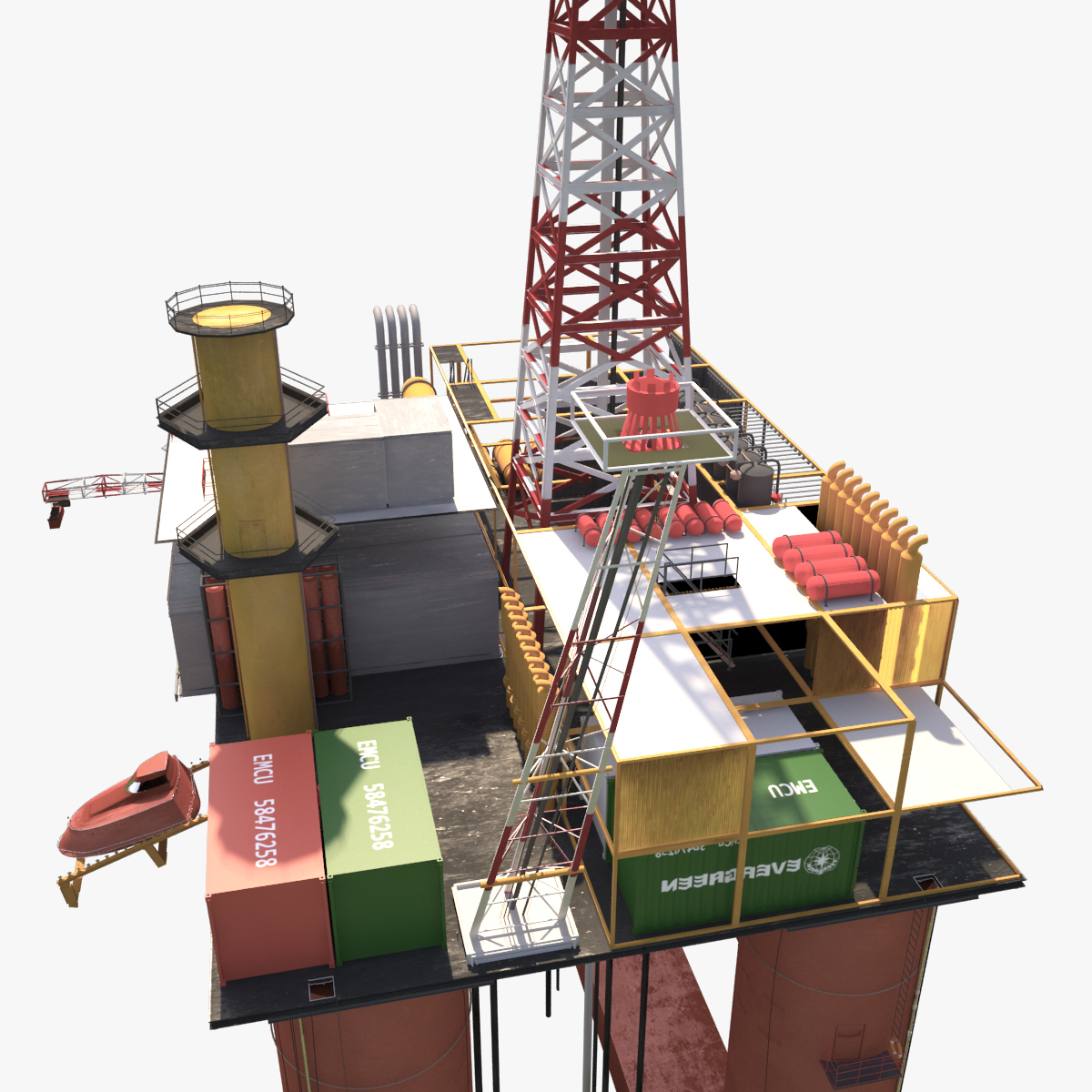 oil rig station 3d model