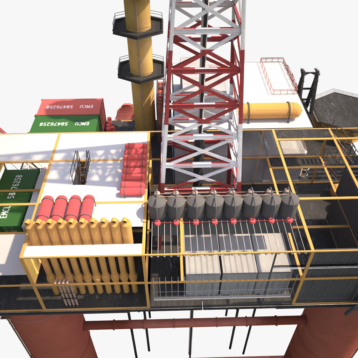 oil rig station 3d model