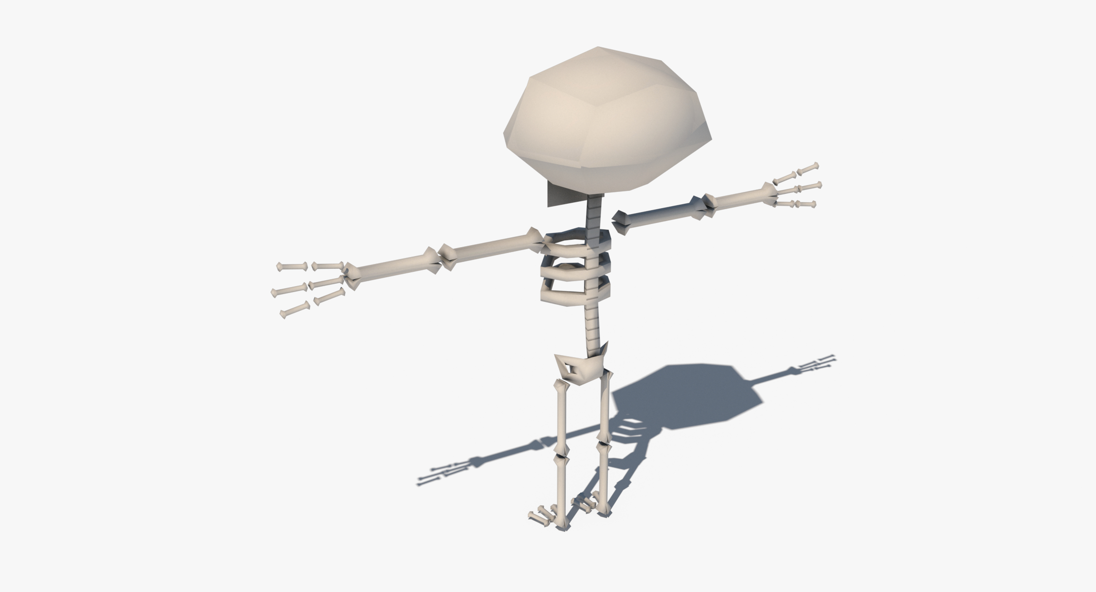 free skeleton character car 3d model