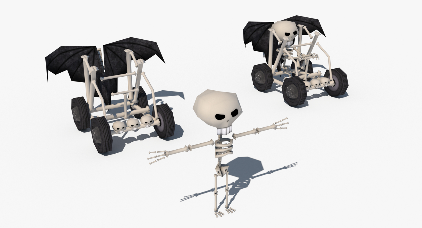free skeleton character car 3d model