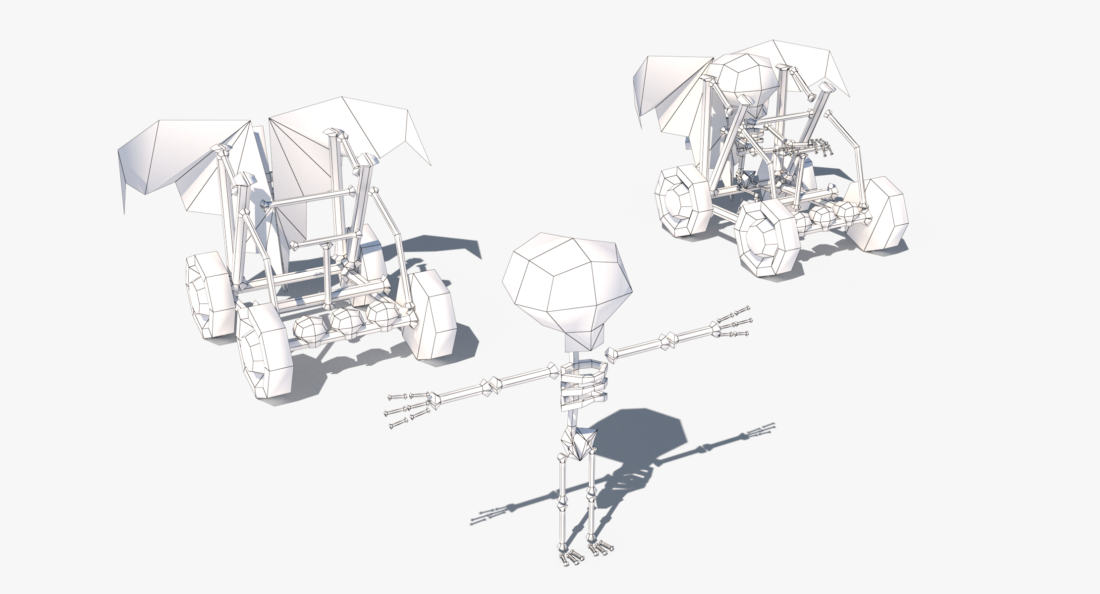 free skeleton character car 3d model